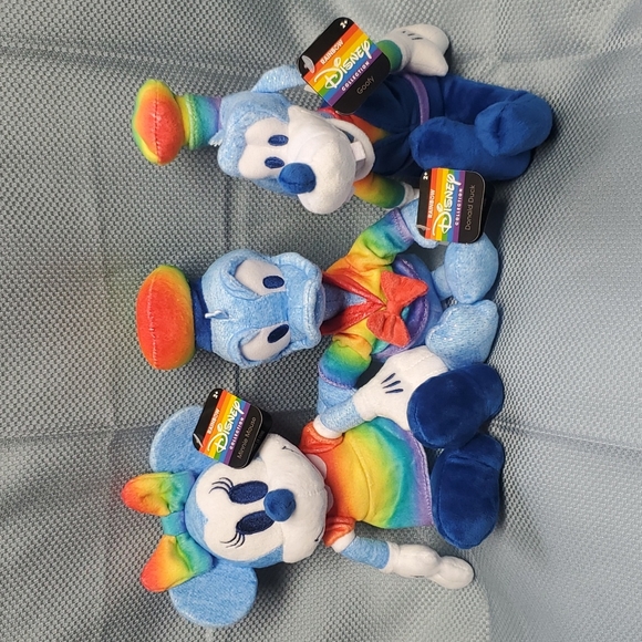 Disney | Toys | Bnwt Disney Rainbow Collection 12 Plush Lot Of 3 | Poshmark